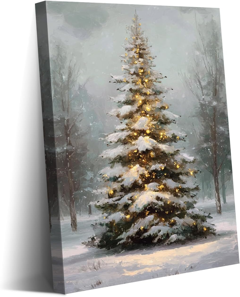 Amazon.com: Dimpoli Christmas Tree Winter Snow Canvas Print, 28x40in ...