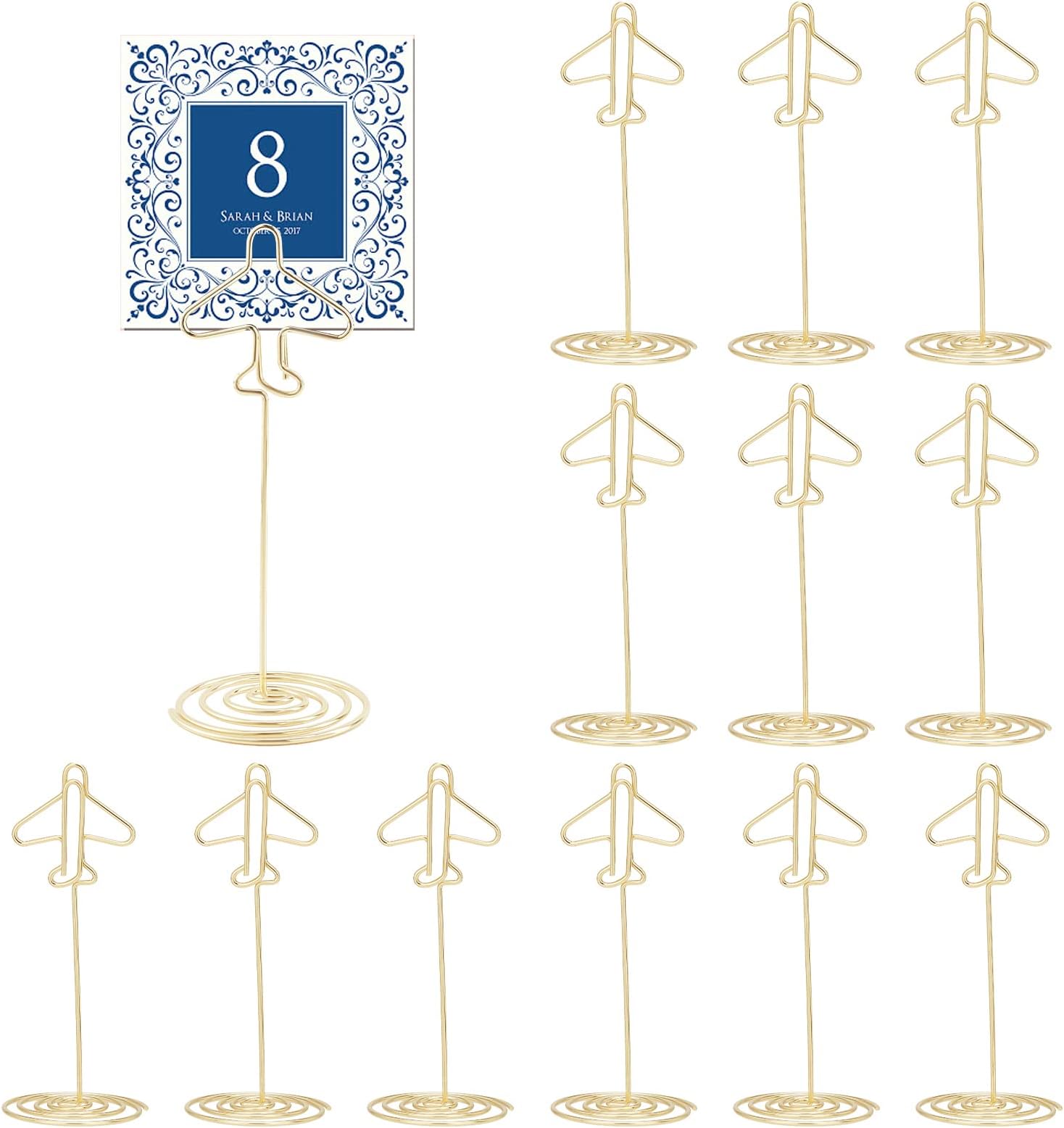 Amazon.com: Zonon 12 Pcs Wood Place Card Holders Black Wooden Table ...