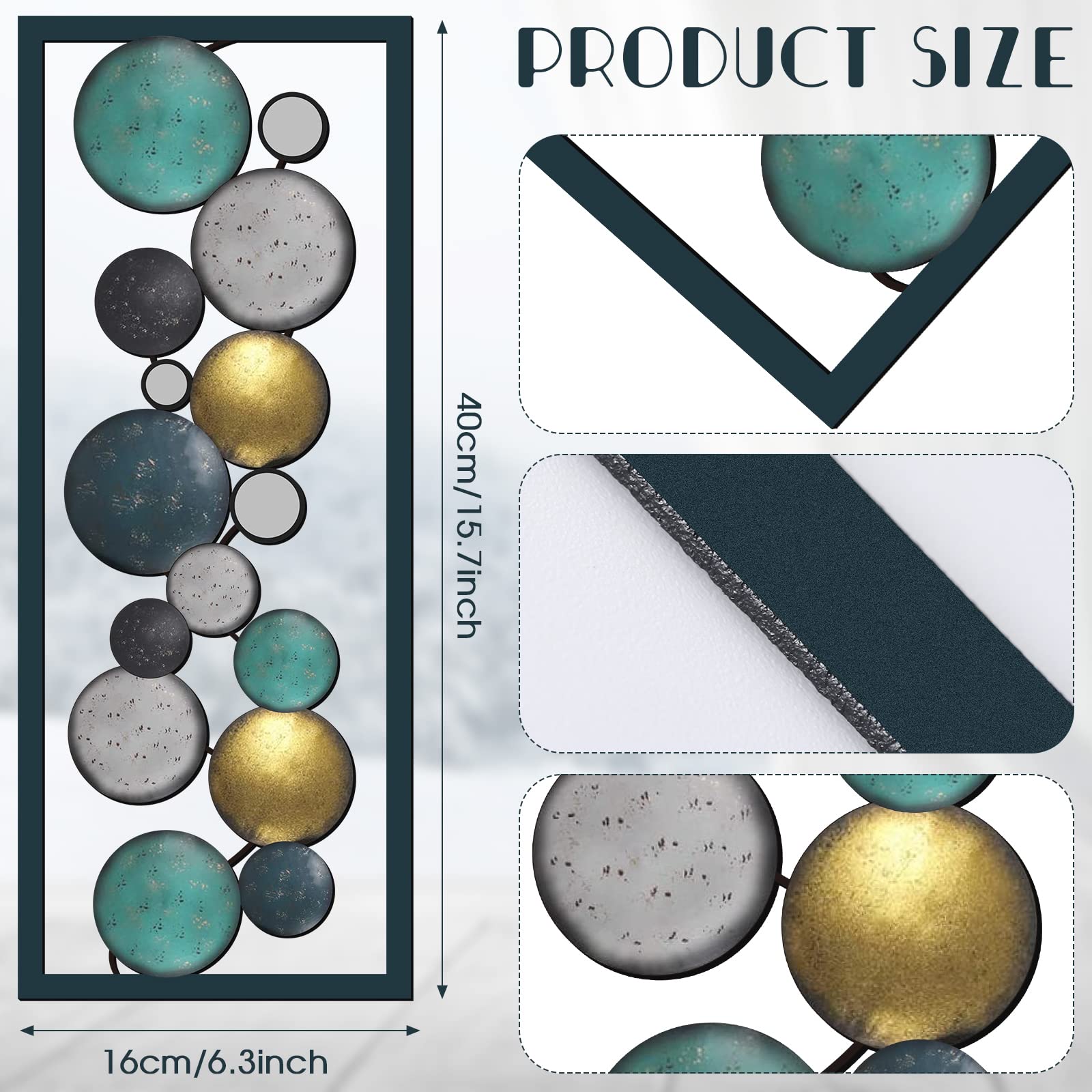 2 Pcs 15.7" Small Metal Wall Art Modern Abstract Floating Patterned ...