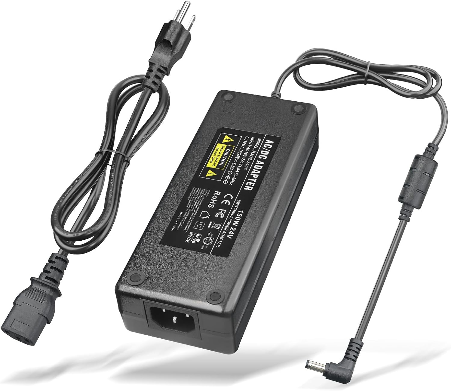 Amazon.com: COOLM 24V 6.25A Power Supply Adapter 150W Converter 100 ...