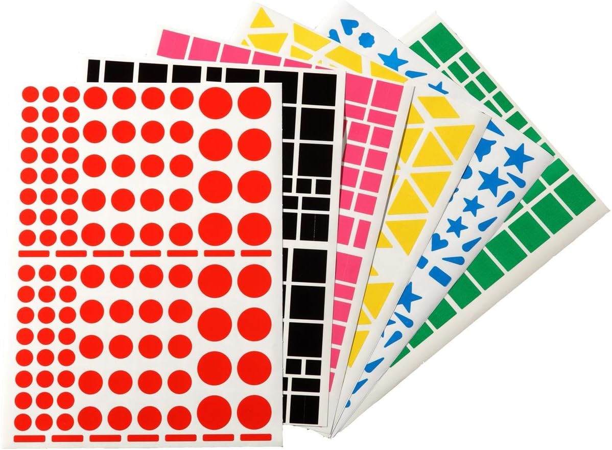 Sachet de 48 planches de gommettes géométrique assorties : Amazon.fr ...