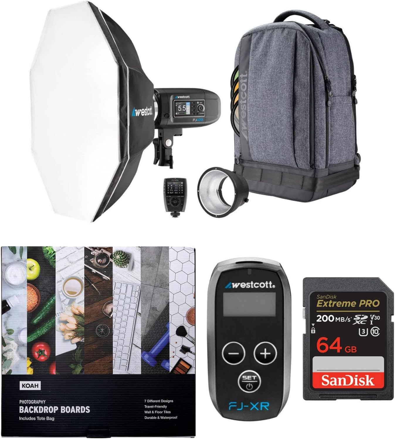 Amazon.com : Westcott FJ400 Strobe 1-Light Backpack Kit, FJ-X3 M ...
