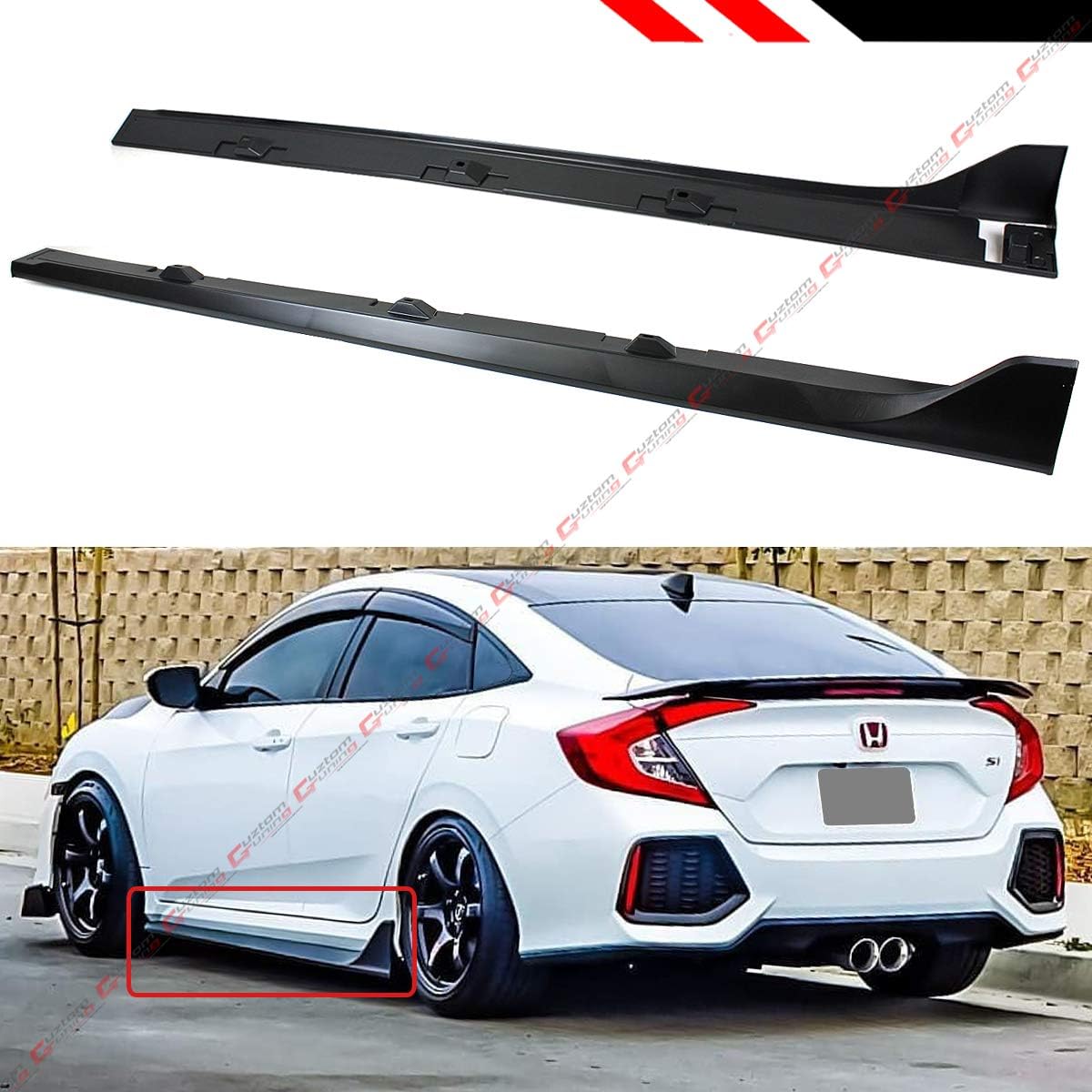 Amazon.com: AUTRAGO Rear Bumper Diffuser for 2017-2021 Honda Civic FK7 ...