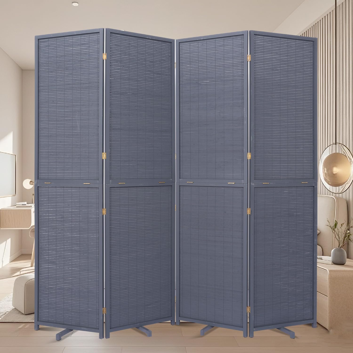 Amazon.com: Bamboo Room Divider Folding Privacy Screens, Wall Divider ...