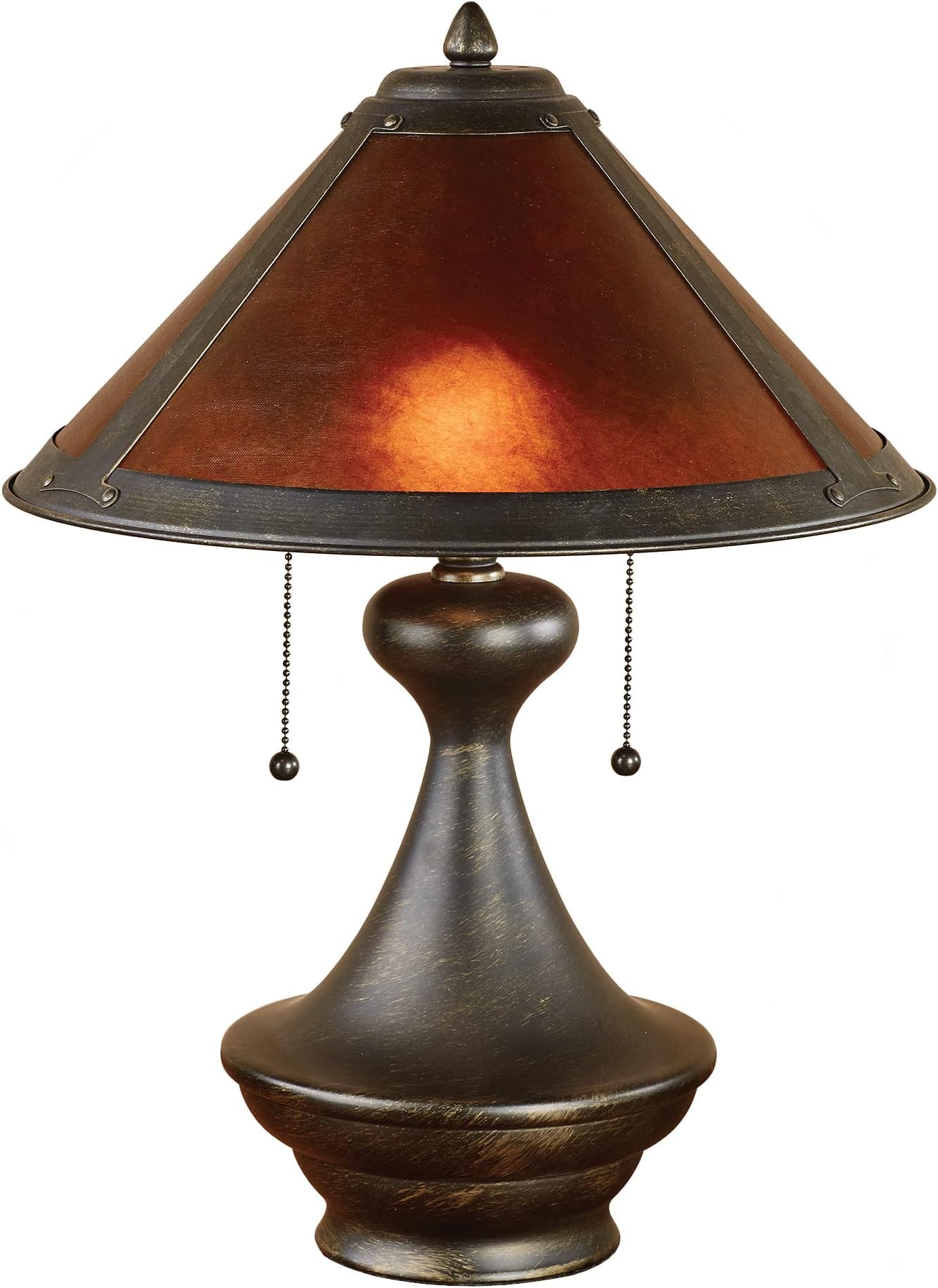 Cal Lighting BO-464 Two Light Mica Shade Table Lamp in Rust Finish ...