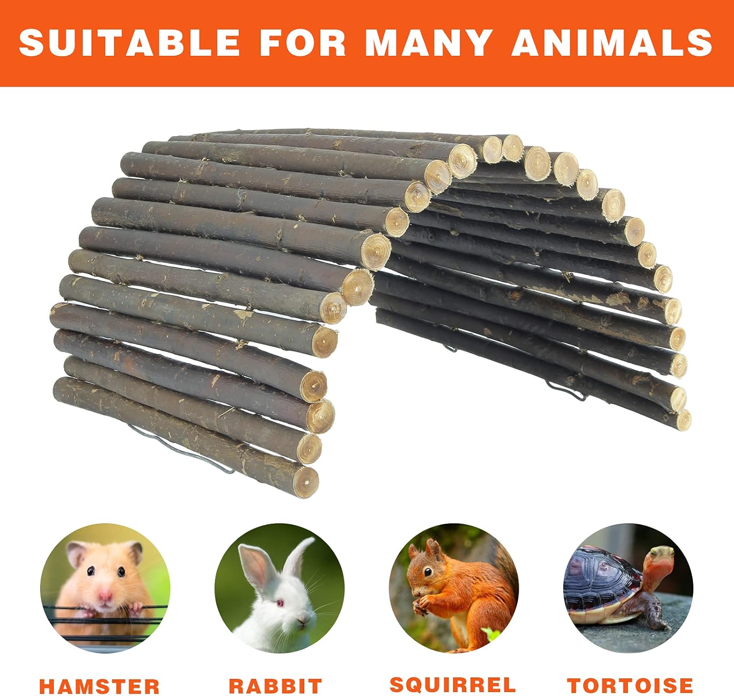 GREENKING Willow Bridge Hamster Bridge Pet Ladder Wooden Bridge For ...