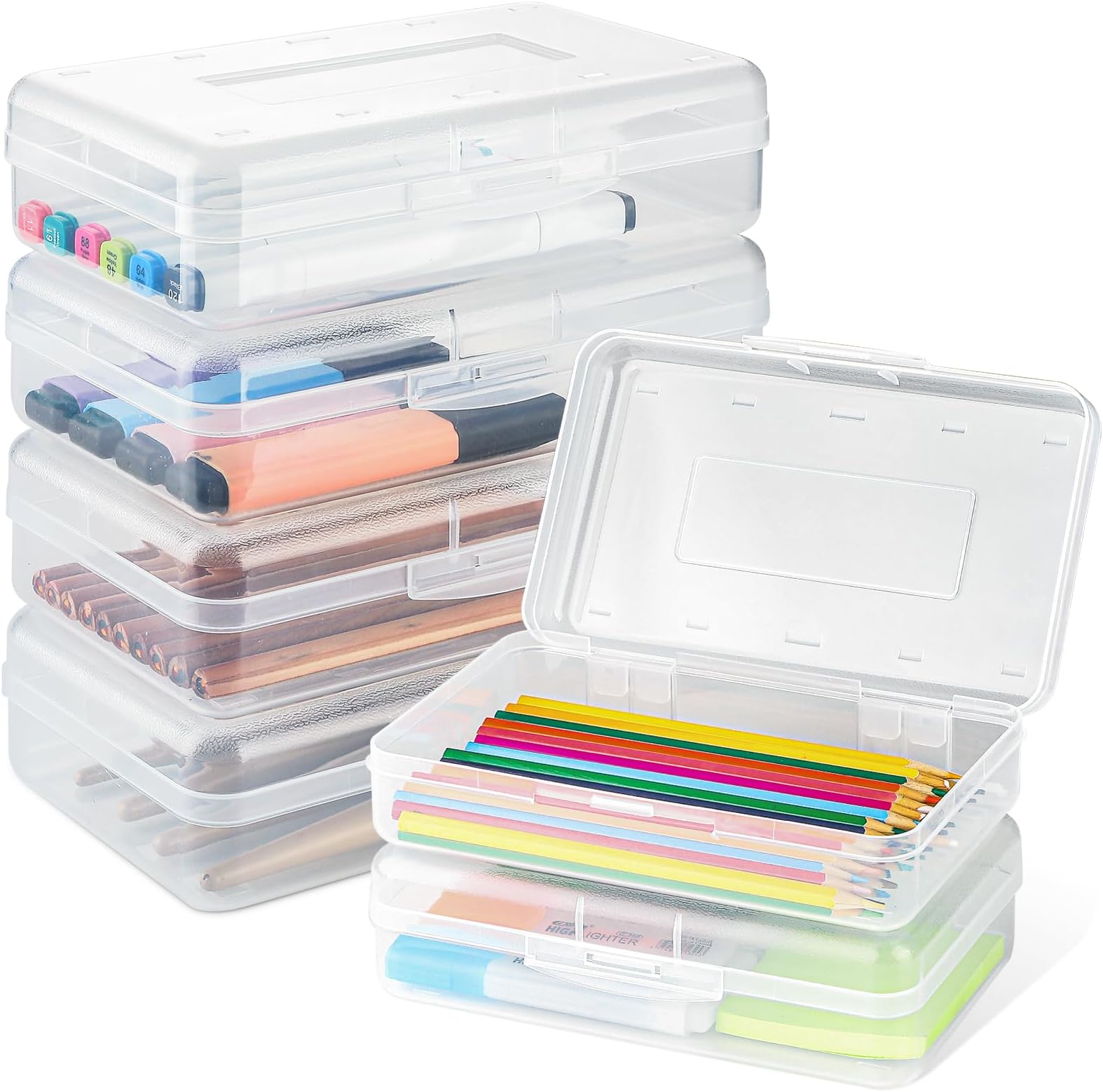 Amazon.com: Ykimok Large Capacity Clear Pencil Box, Pencil Case ...