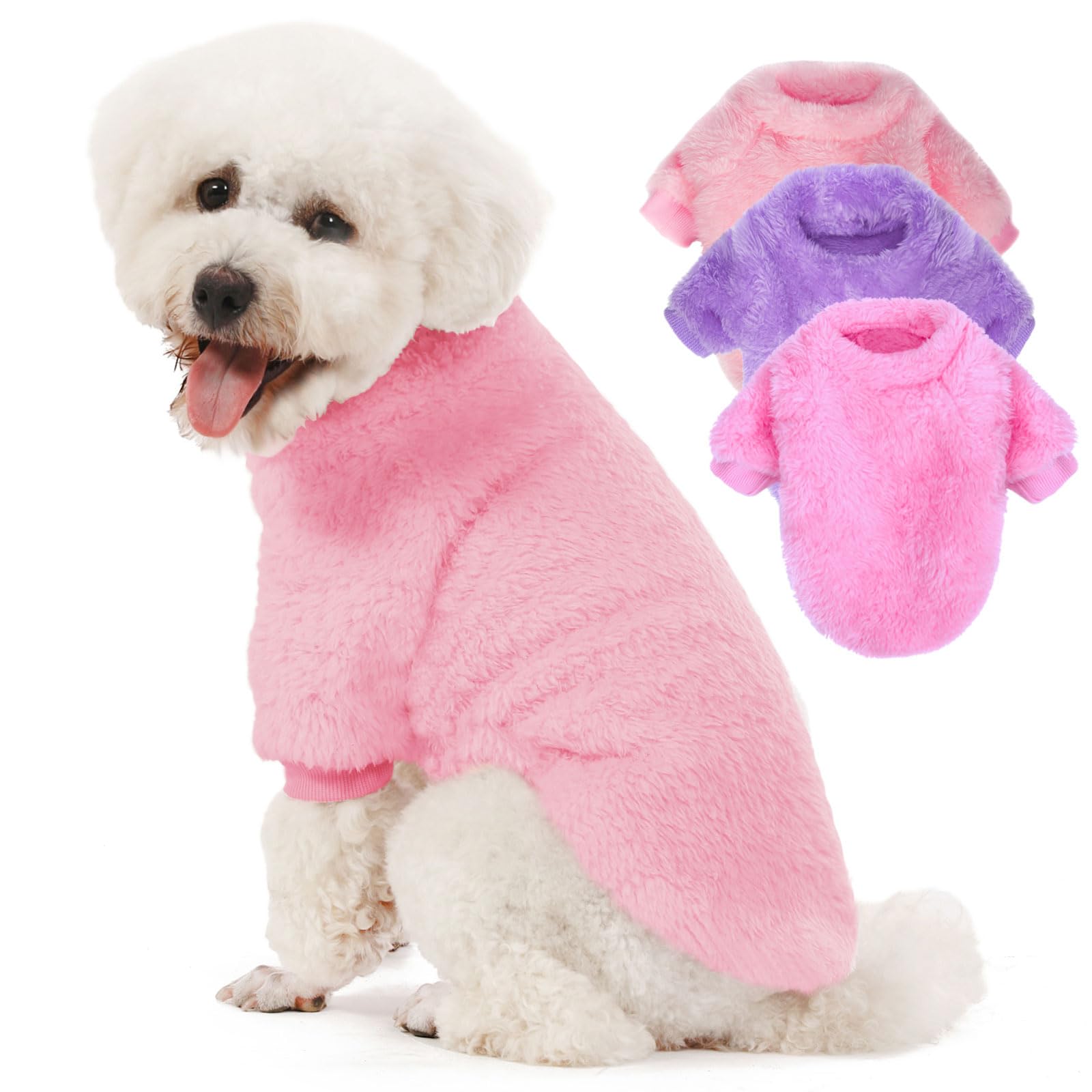 Amazon.com : Pack of 3 Dog Sweater Clothes for Small Dogs Boy and Girl ...