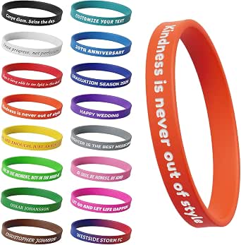 Personalised Silicone Wristbands, Custom Rubber Bracelets, 1-2000 Pcs ...