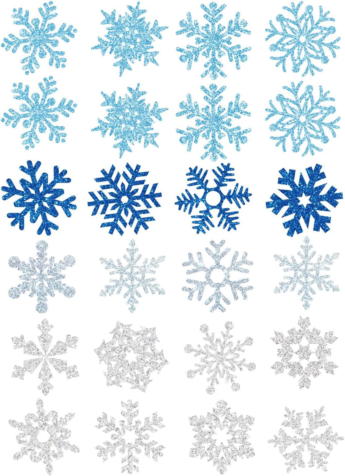 Amazon.com : Glitter Snowflake Temporary Tattoos, 48PCS Winter ...