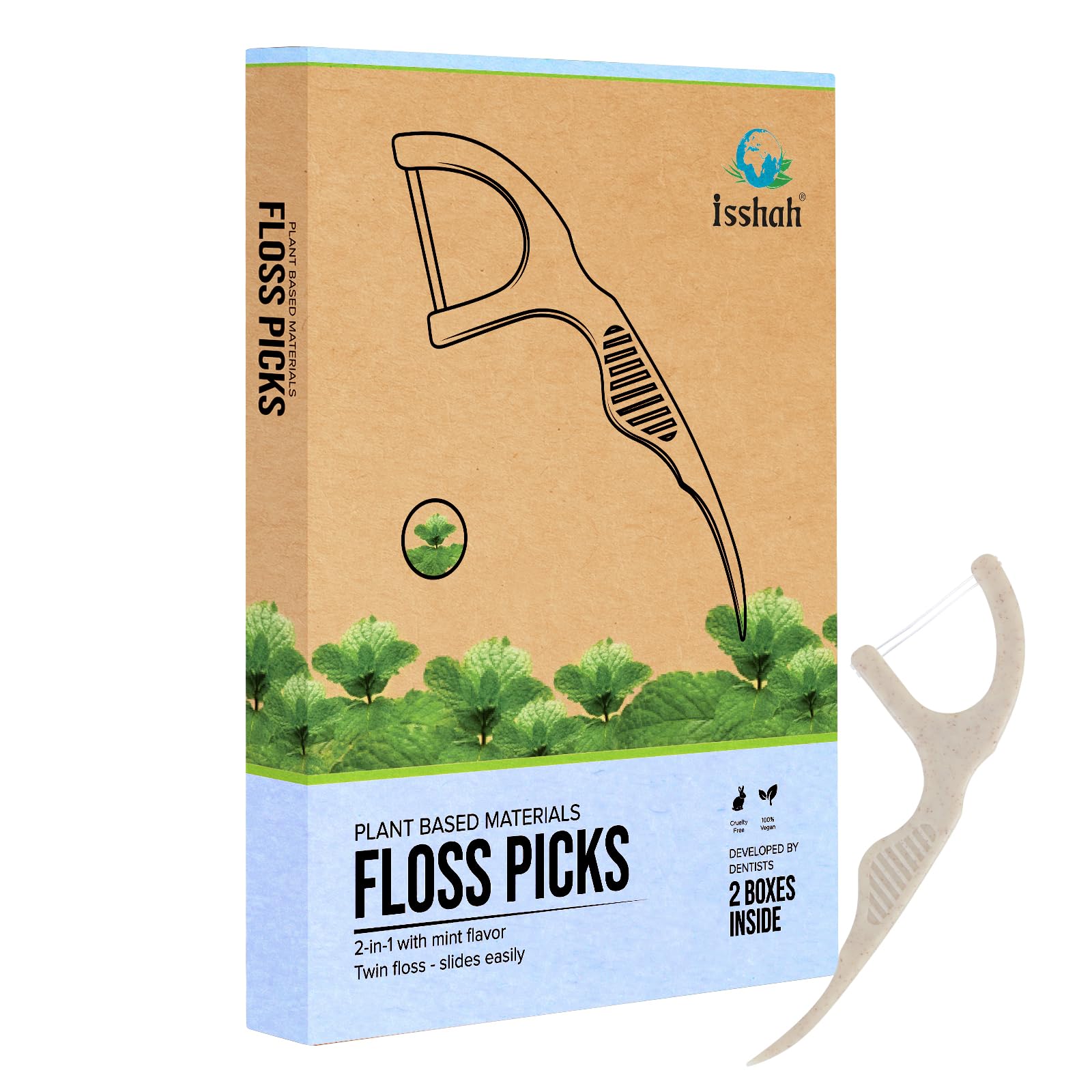 Amazon.com : Natural Dental Floss Picks (100 Count) - Vegan, Eco ...