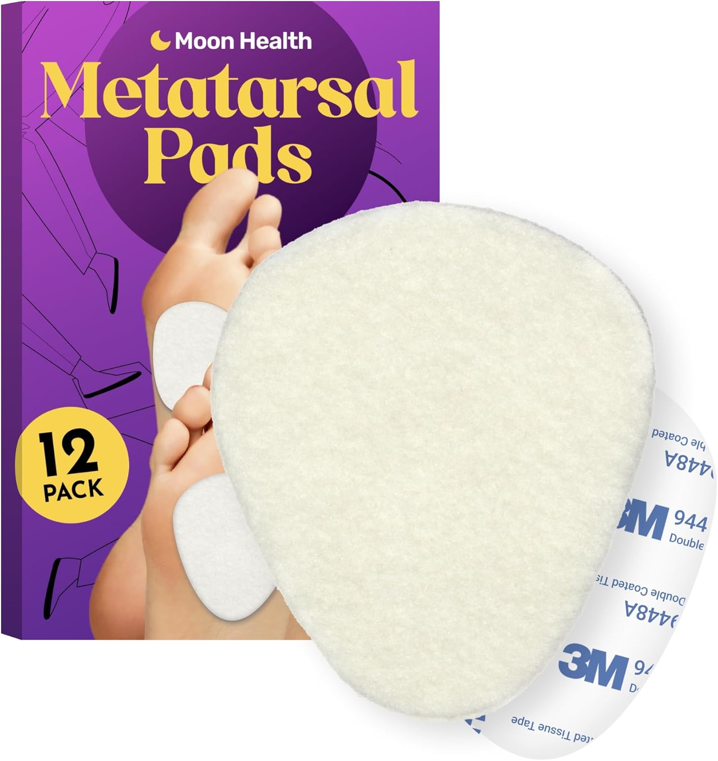 Amazon.com: 12-Pack Metatarsal Pads for Women - 1/4” Thick, Comfort ...