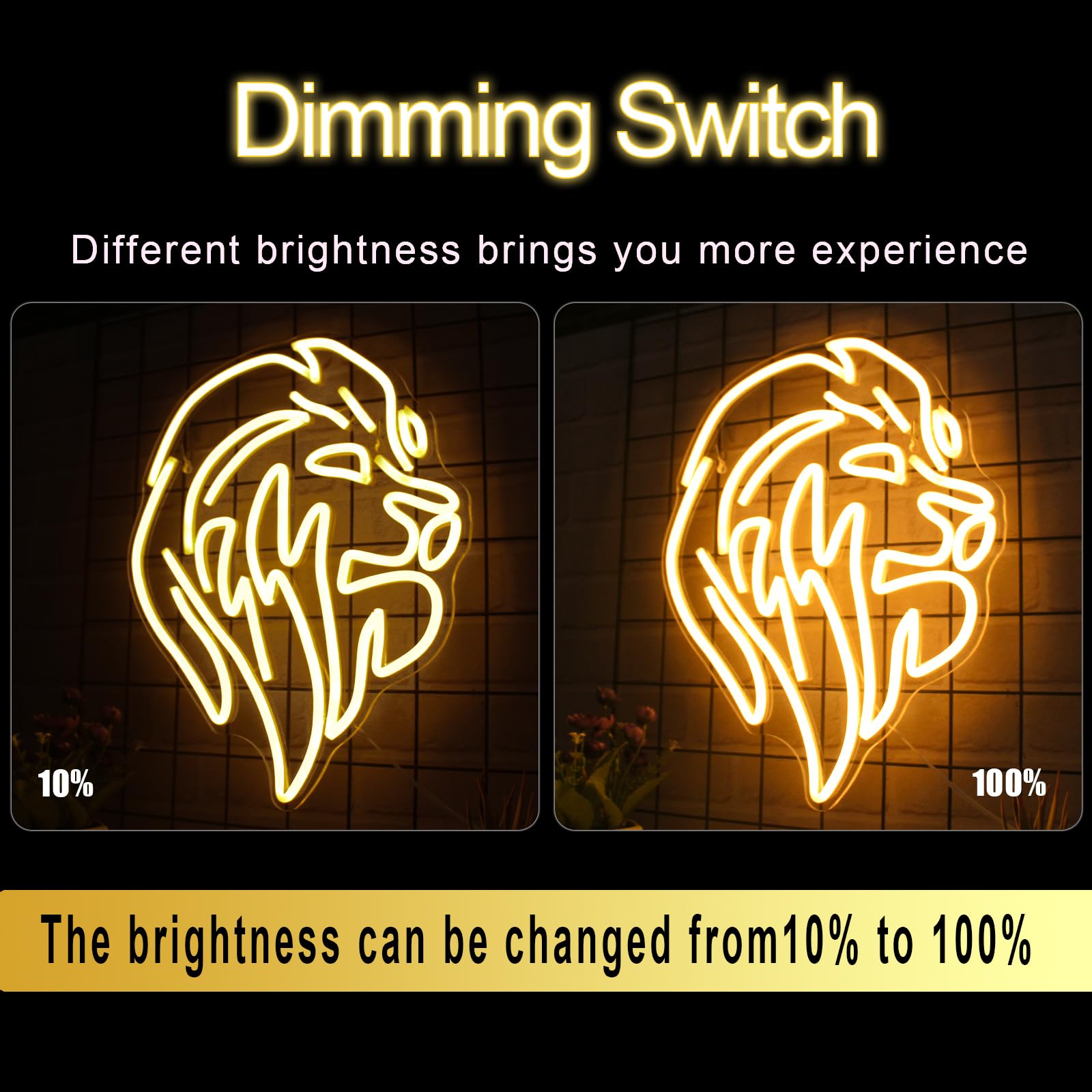 GUAN-O Lion Neon LED Sign The Lion King Neon Sign For Wall Decor Led ...