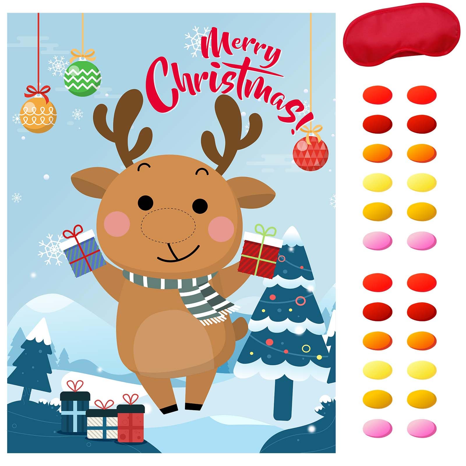 Pin The Nose on The Reindeer - Christmas Party Games Pin The Nose on ...