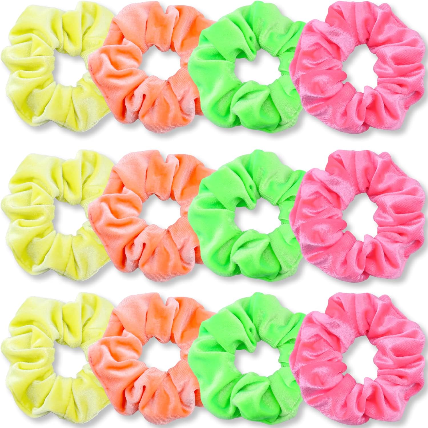 Amazon.com : 48 Pcs 80s Neon Scrunchies Bulk for Hair 80s Soft Hair ...
