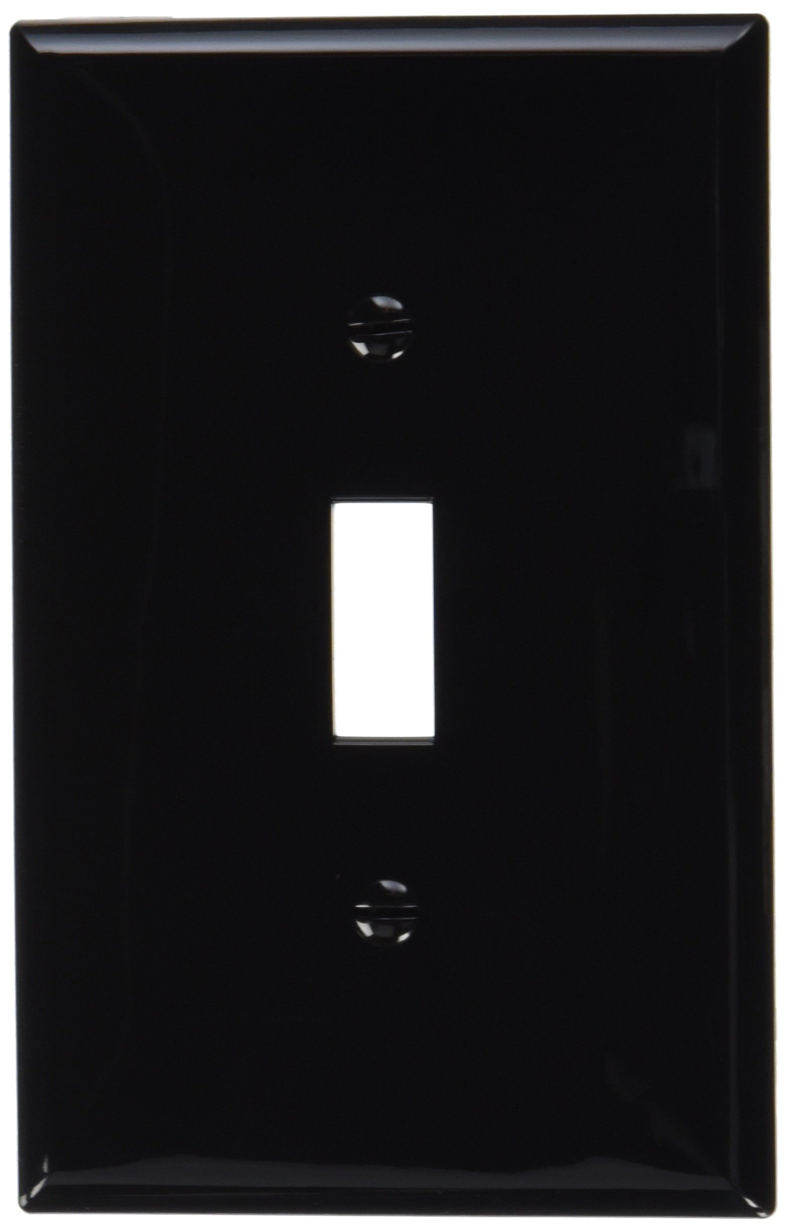 Leviton PJ1-E 1-Gang Toggle Switch Wallplate, Midway Size, Black ...