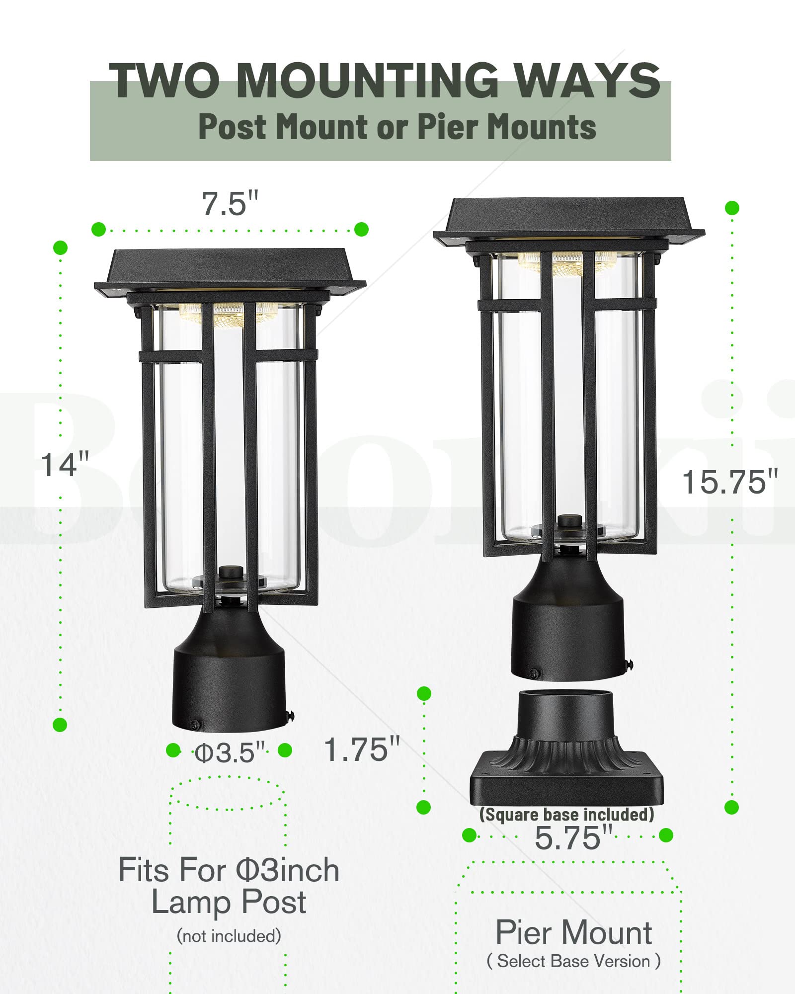 Beionxii Solar Post Lights Outdoor, Dusk to Dawn Lamp Post Light ...