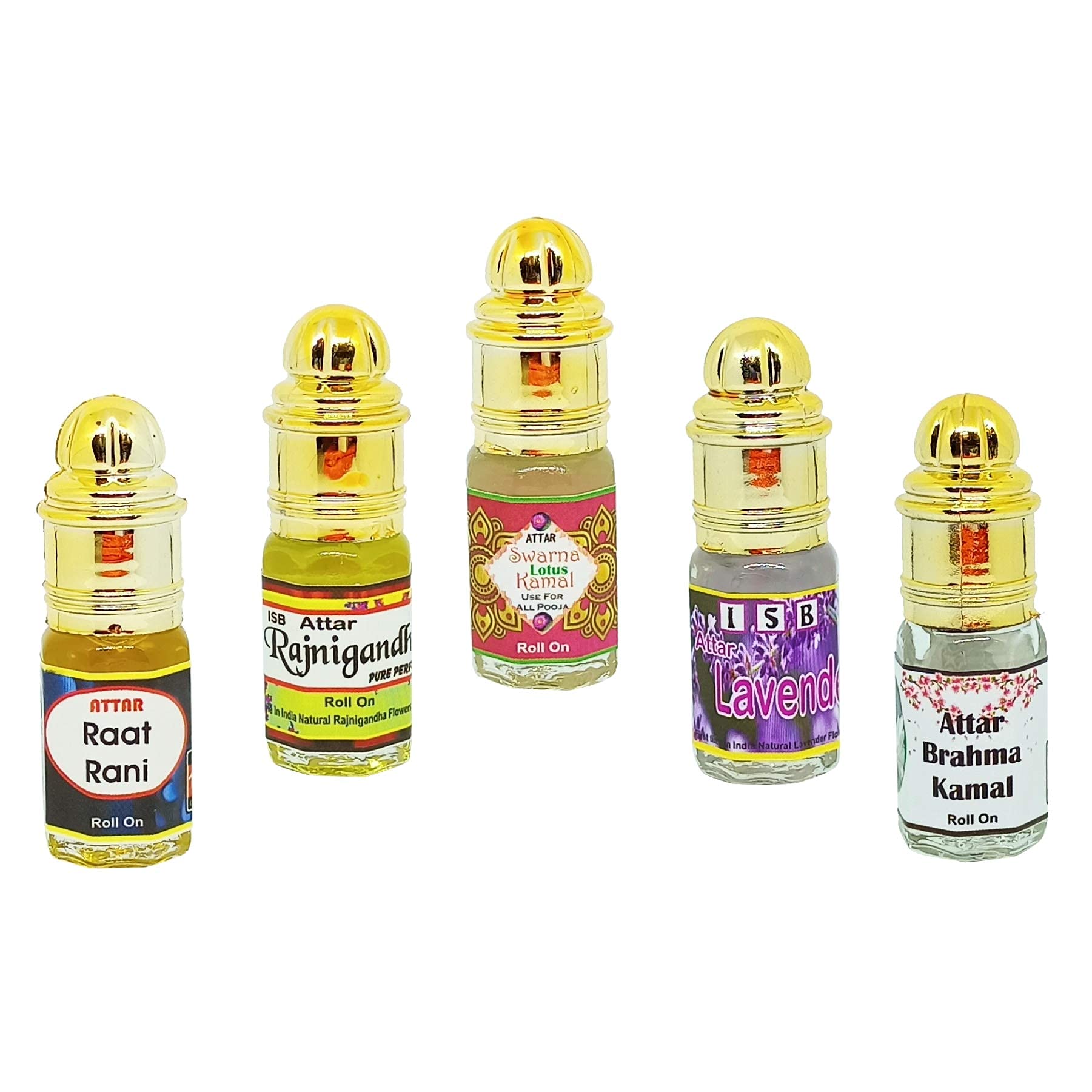 Buy Attar Raat Rani, Swarna Kamal, Brahma Kamal 3ml x 5 pc. Combo|Attar ...
