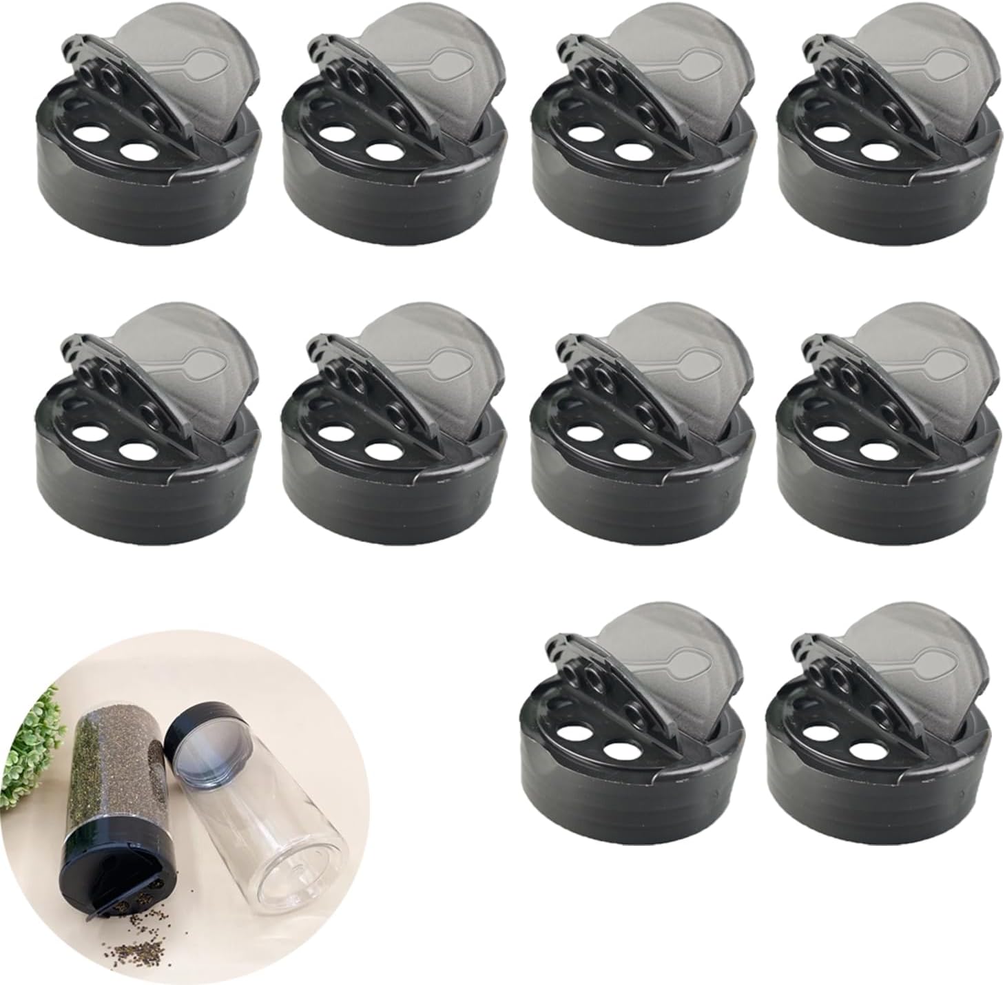 Amazon.com: UtySty 10 Pack Spice Jars Shaker Lid Replacement 2" Flap ...