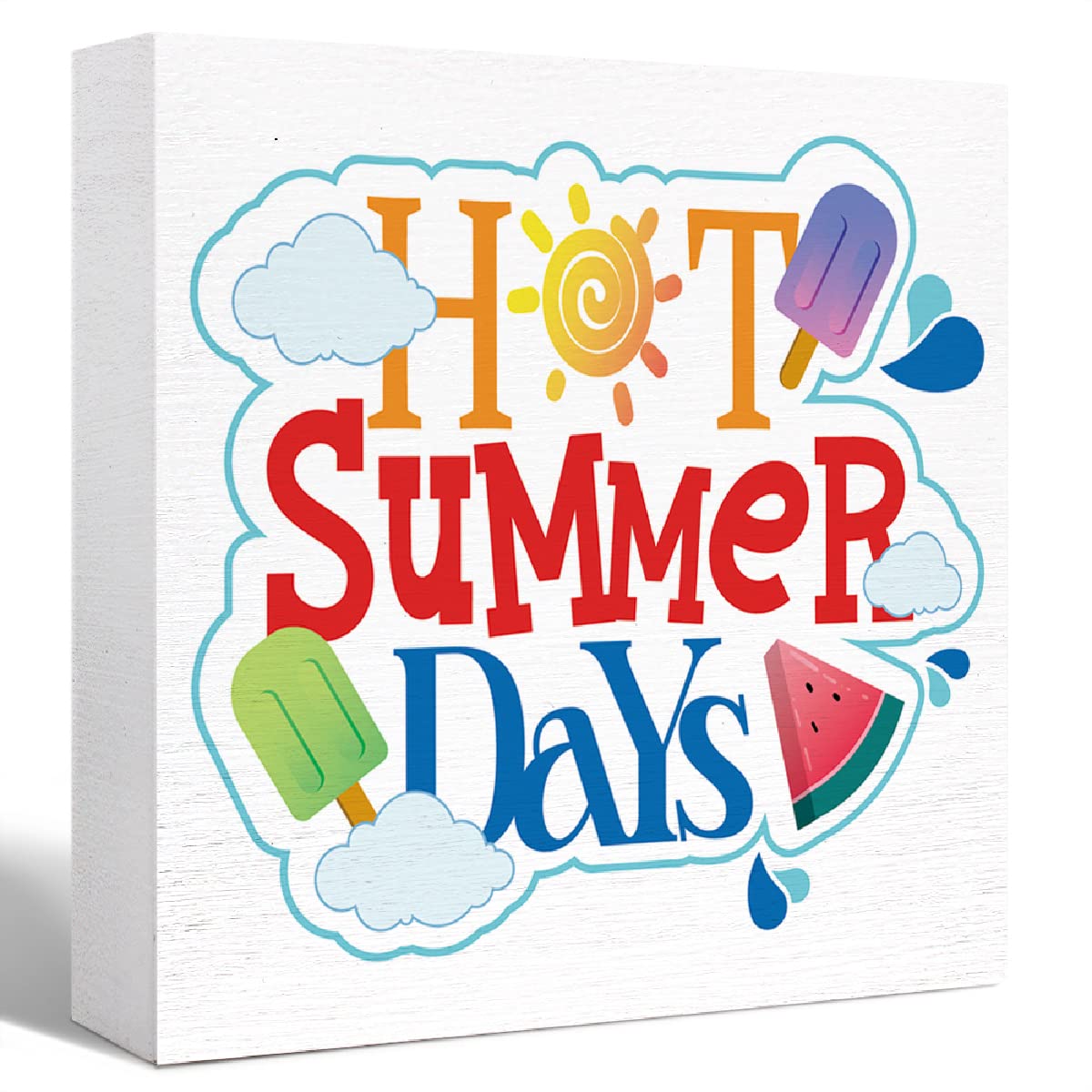 Amazon.com: Funny Summer Pool Wood Box Sign Hot Summer Days Wooden ...