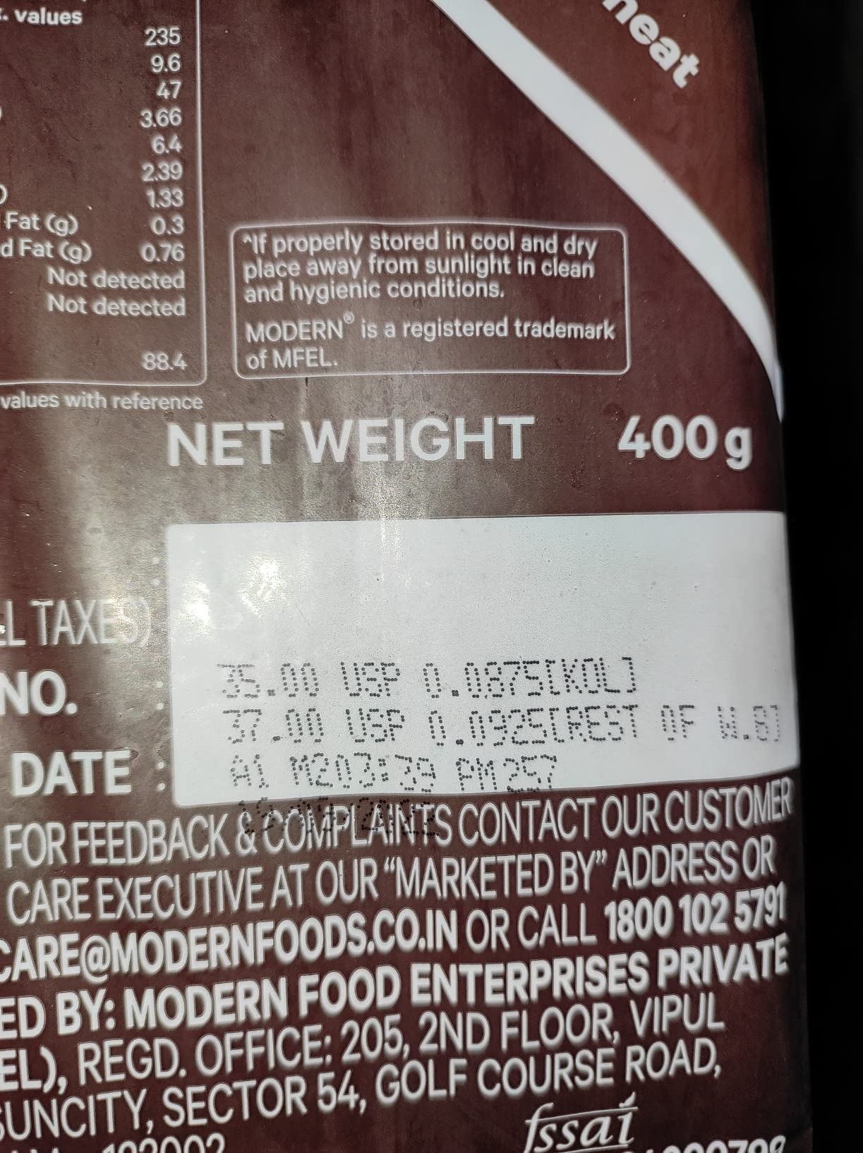 Modern 100% Whole Wheat Bread, 400 g : Amazon.in: Grocery & Gourmet Foods