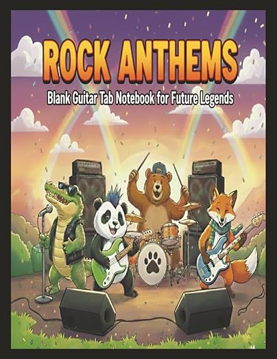 Amazon.com: Rock Anthems Blank Guitar Tab Notebook for Future Legends ...