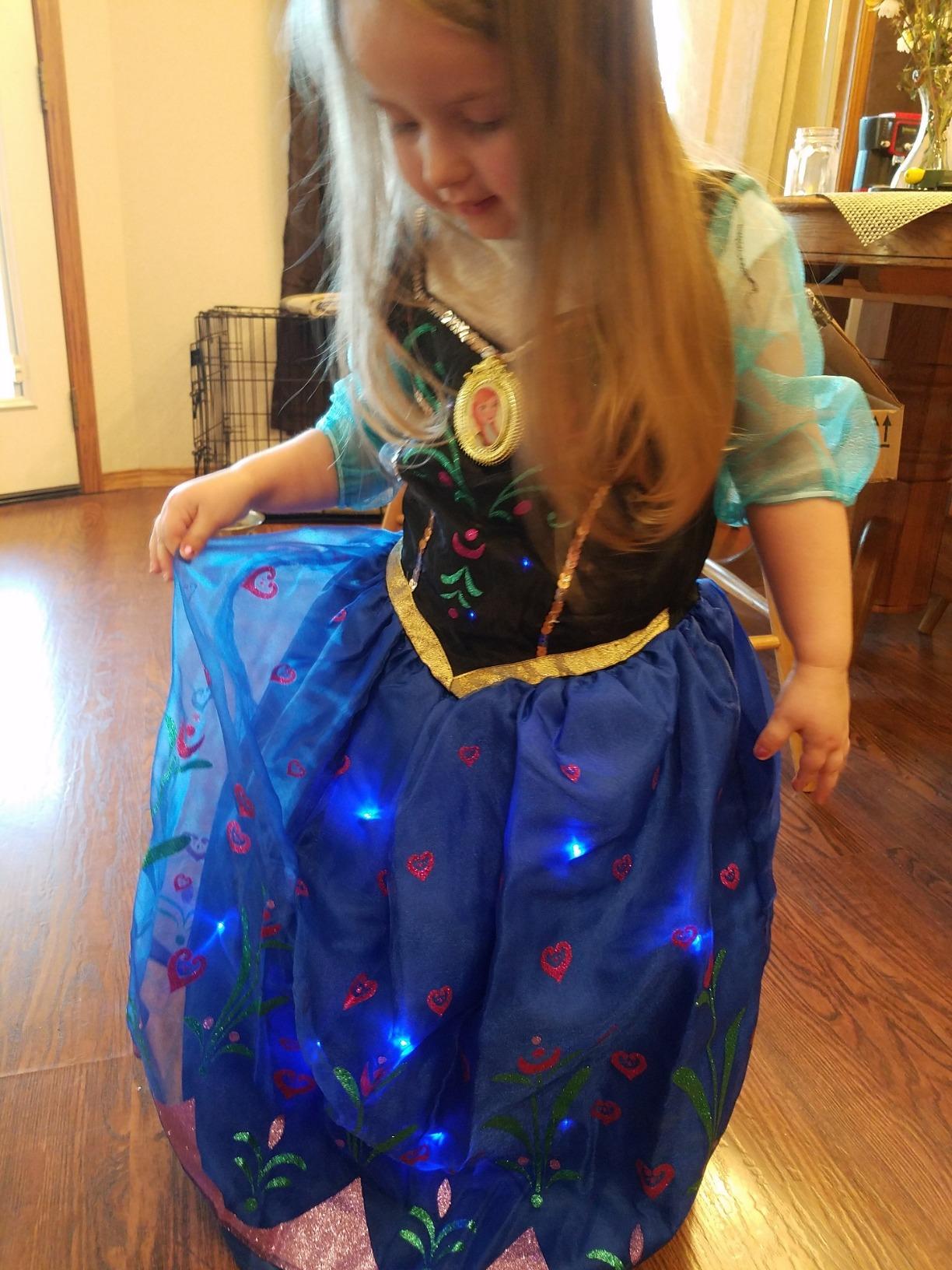 Amazon.com: Disney Frozen Anna Musical Light-Up Dress Size 7/8, Black ...