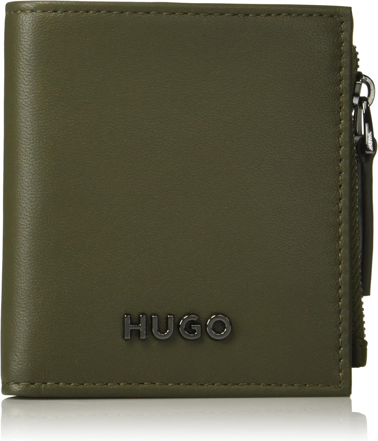 Amazon.com: HUGO Men's Polished Logo Leather Zipper Wallet : Clothing ...