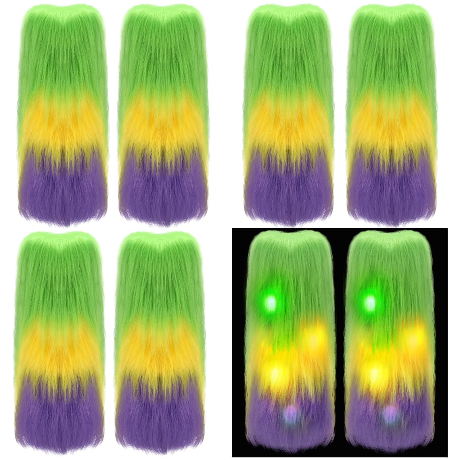Amazon.com: Yuxung 3 Pair LED Mardi Gras Leg Warmers Covers Mardi Gras ...