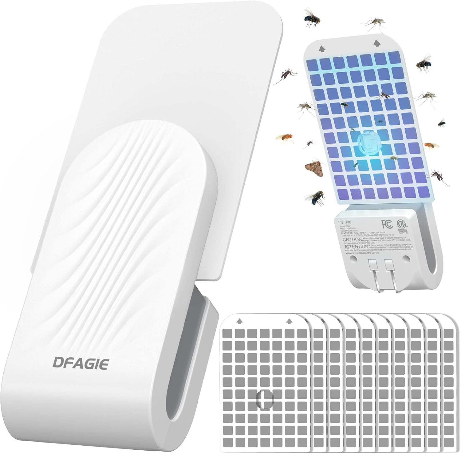Amazon.com : DFAGIE Fly Trap Indoor(1 Device + 10 Glue Cards), Plug-in ...