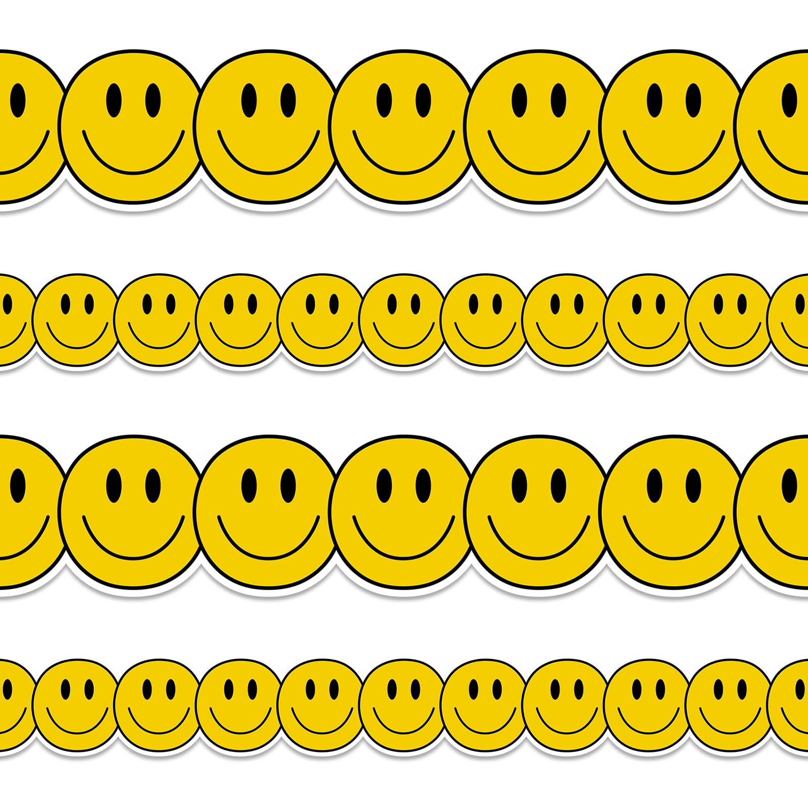 Amazon.com: Whaline 32.8Ft Yellow Happy Face Bulletin Board Border ...