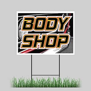 Amazon.com : 12"x18" Auto Repair Body Shop Yard Sign with Stake Outdoor ...