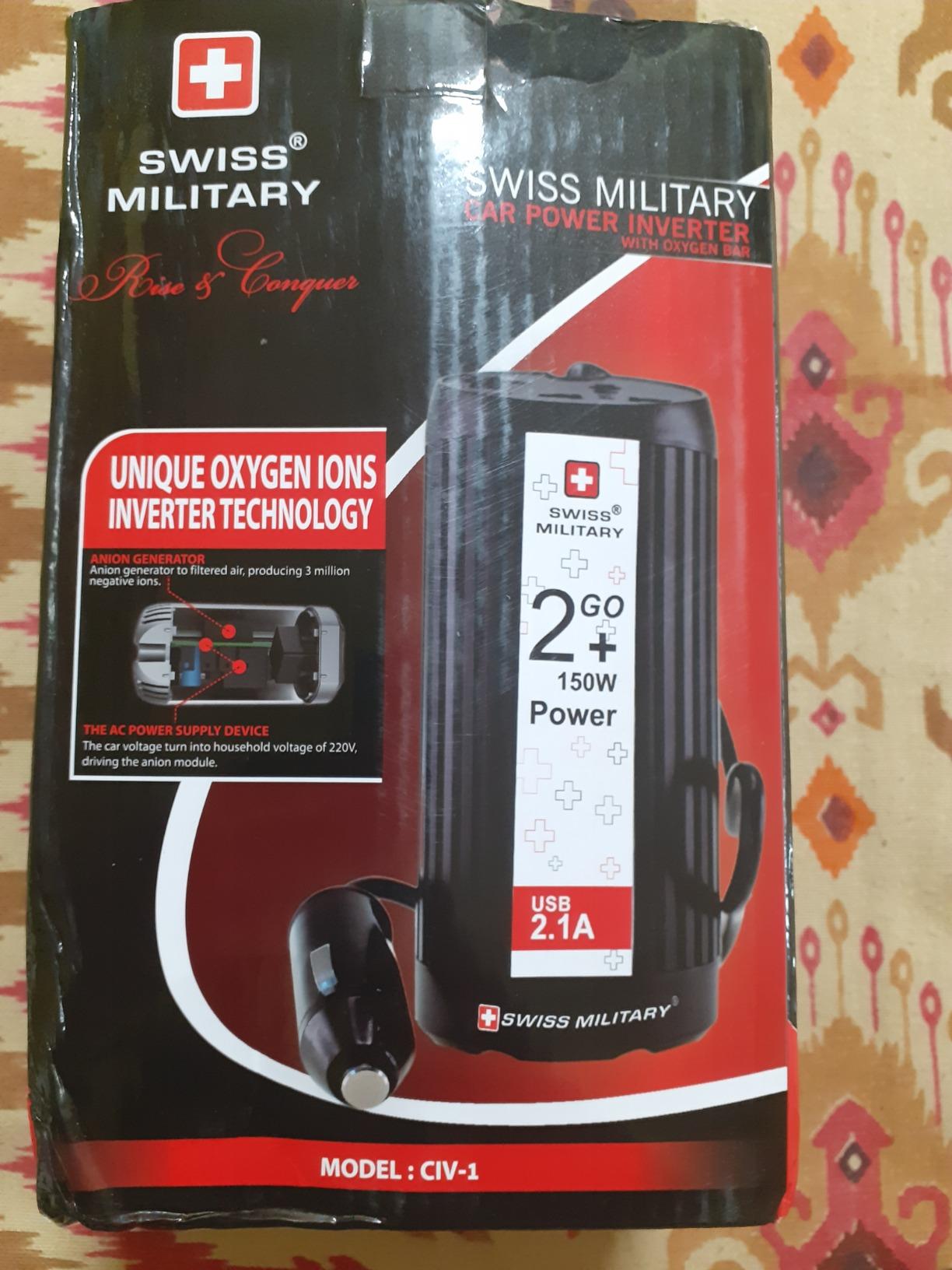 Swiss Military Car Inverter, Car Charger Fast Charging, 12V DC to 220V ...