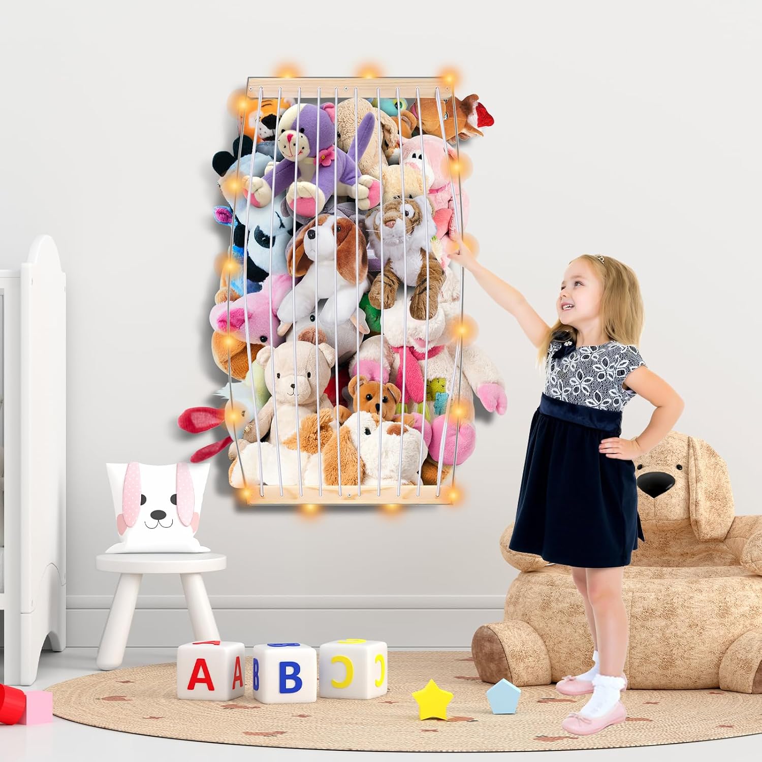Amazon.com: BeautyChen Stuffed Animal Storage Wall, Creative Hanging ...