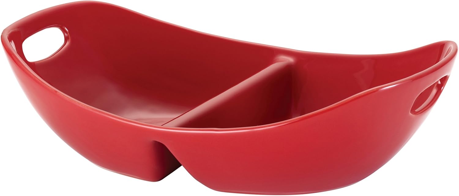 Amazon.com | Rachael Ray Stoneware Divided Serving Dish, 14-Inch ...