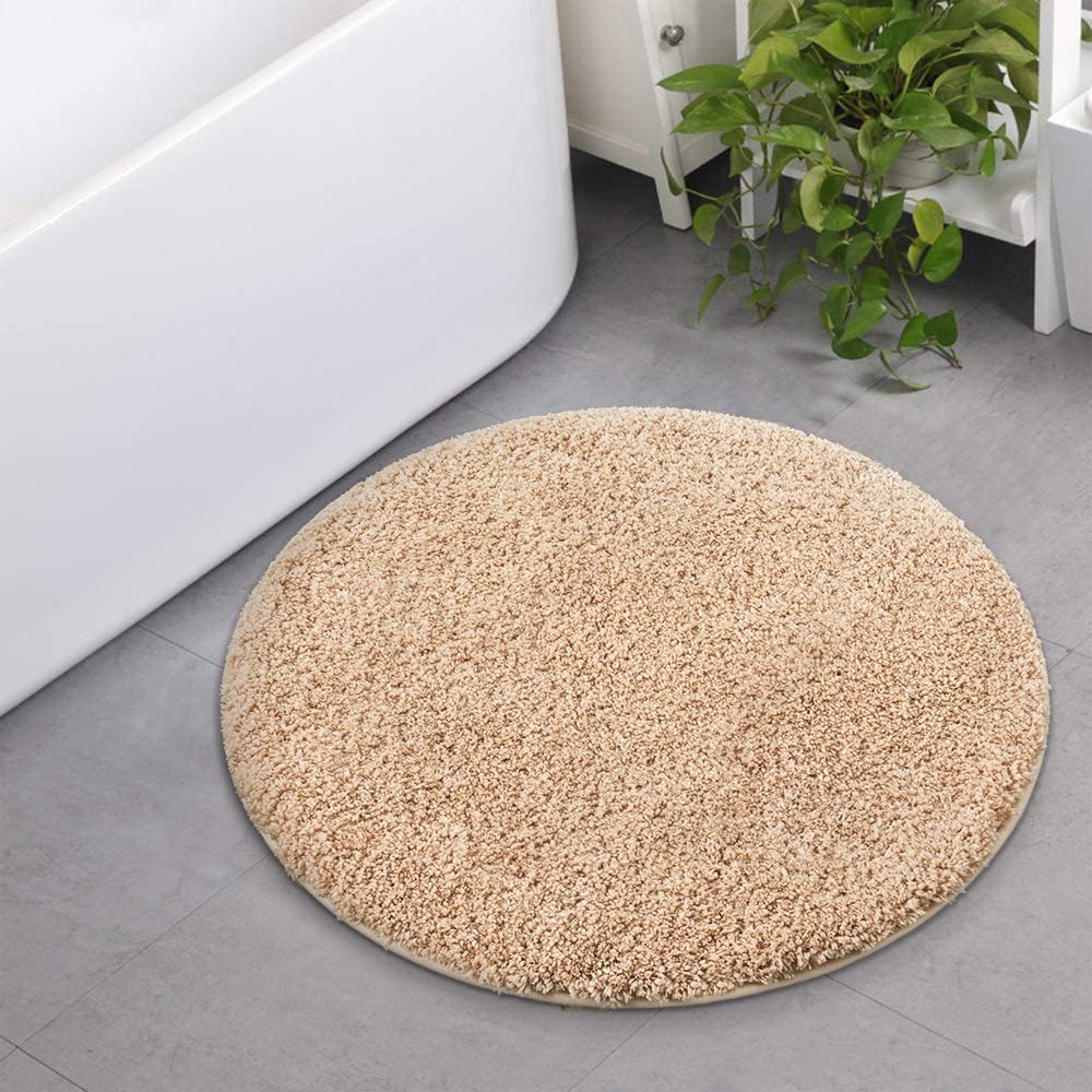 Amazon.com: mDesign Soft Microfiber Polyester Non-Slip Round Spa Mat ...