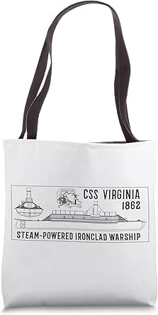 Amazon.com: CSS Virginia 1862 Ironclad Ship Blueprints Tote Bag ...