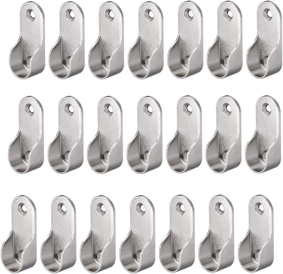 Eeych 40pcs Oval Closet Rod End Supports Wardrobe Flange Bracket Holder ...