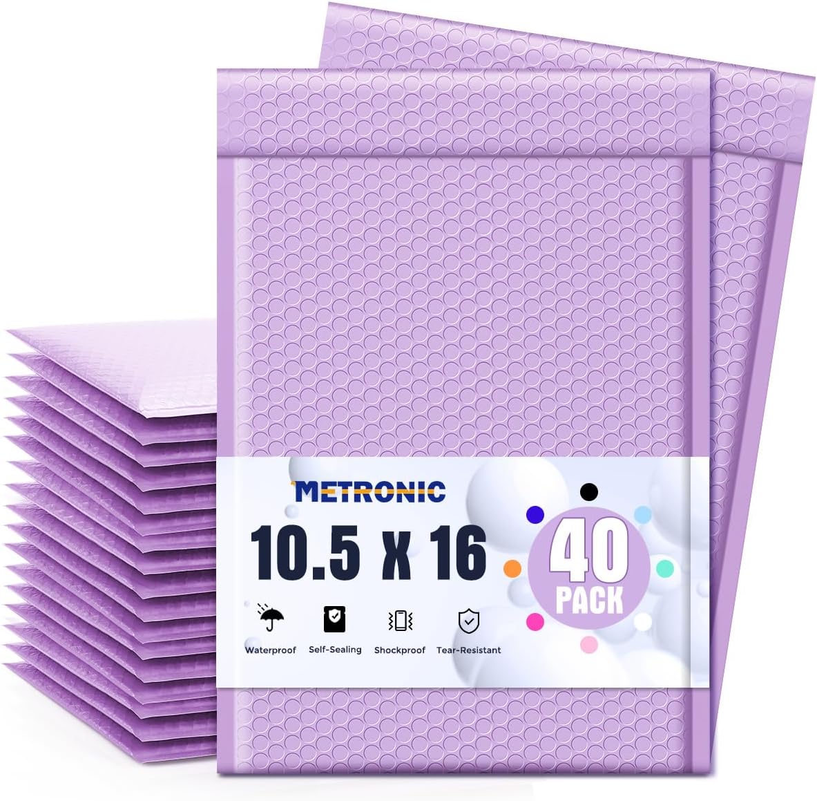 Amazon.com : 100 PC #5 10.5x16" Inches 100 Pack Inches Poly Bubble ...