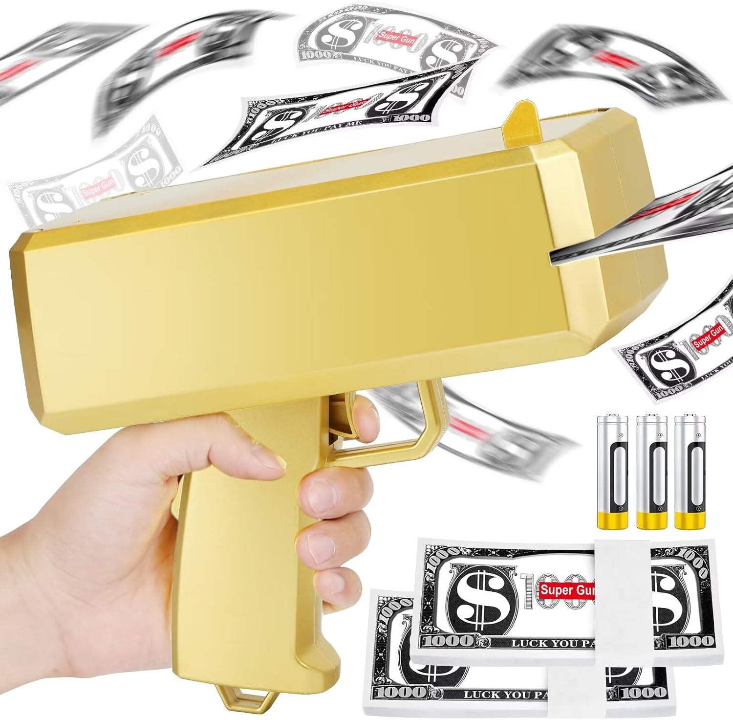 Amazon.com: Gold Money Gun Shooter Cash Cannon Money Shooter Gun for ...