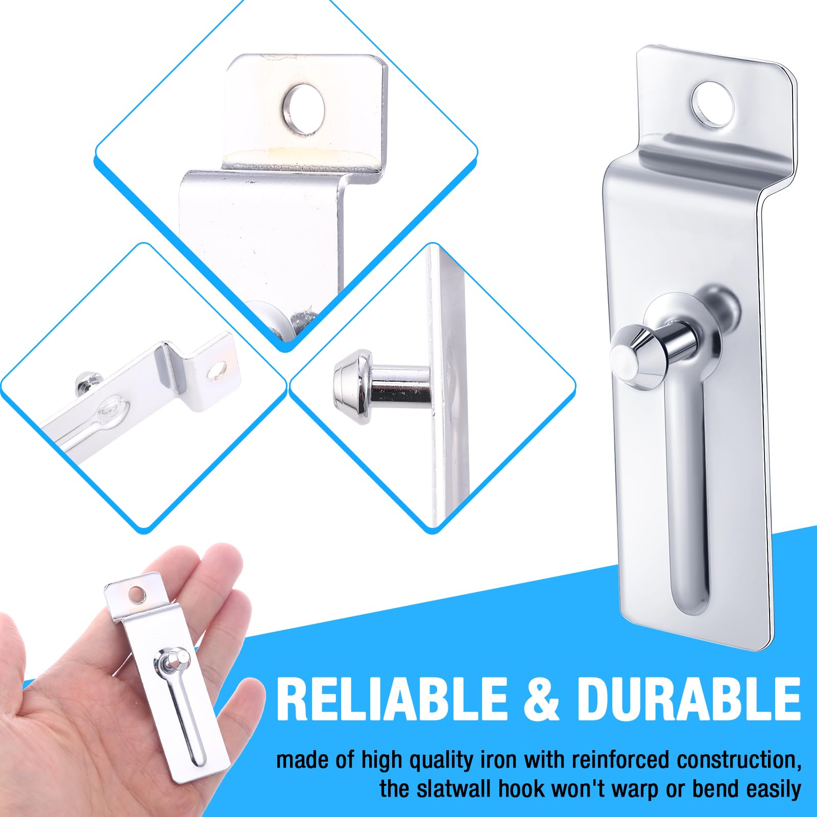 Snapklik.com : JaGely 30 Pcs Metal Slatwall Hooks Commercial Slatwall ...