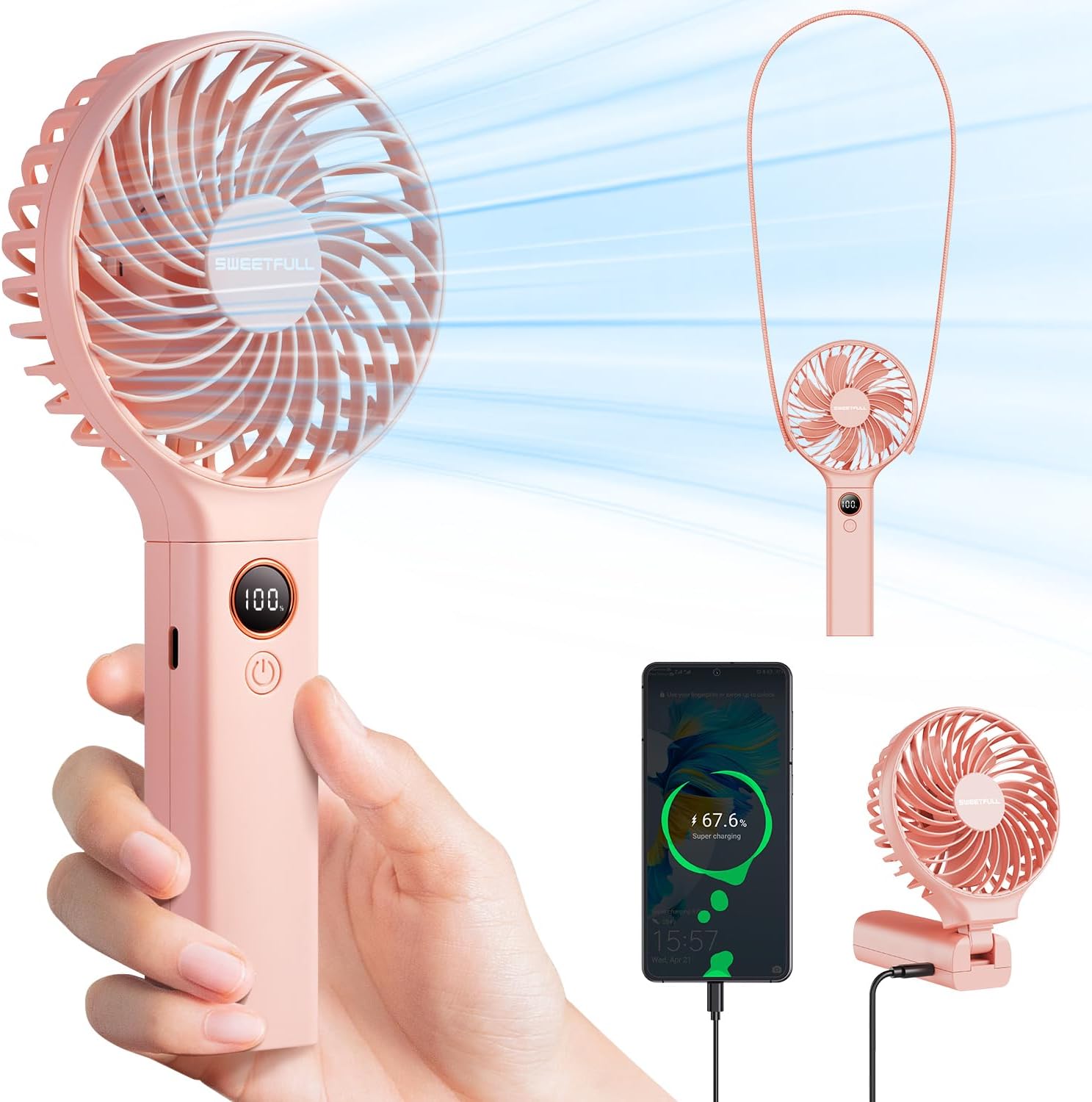 Amazon.com: ST-CARE Mini Portable Handheld Fan, 3 Speed Personal Small ...