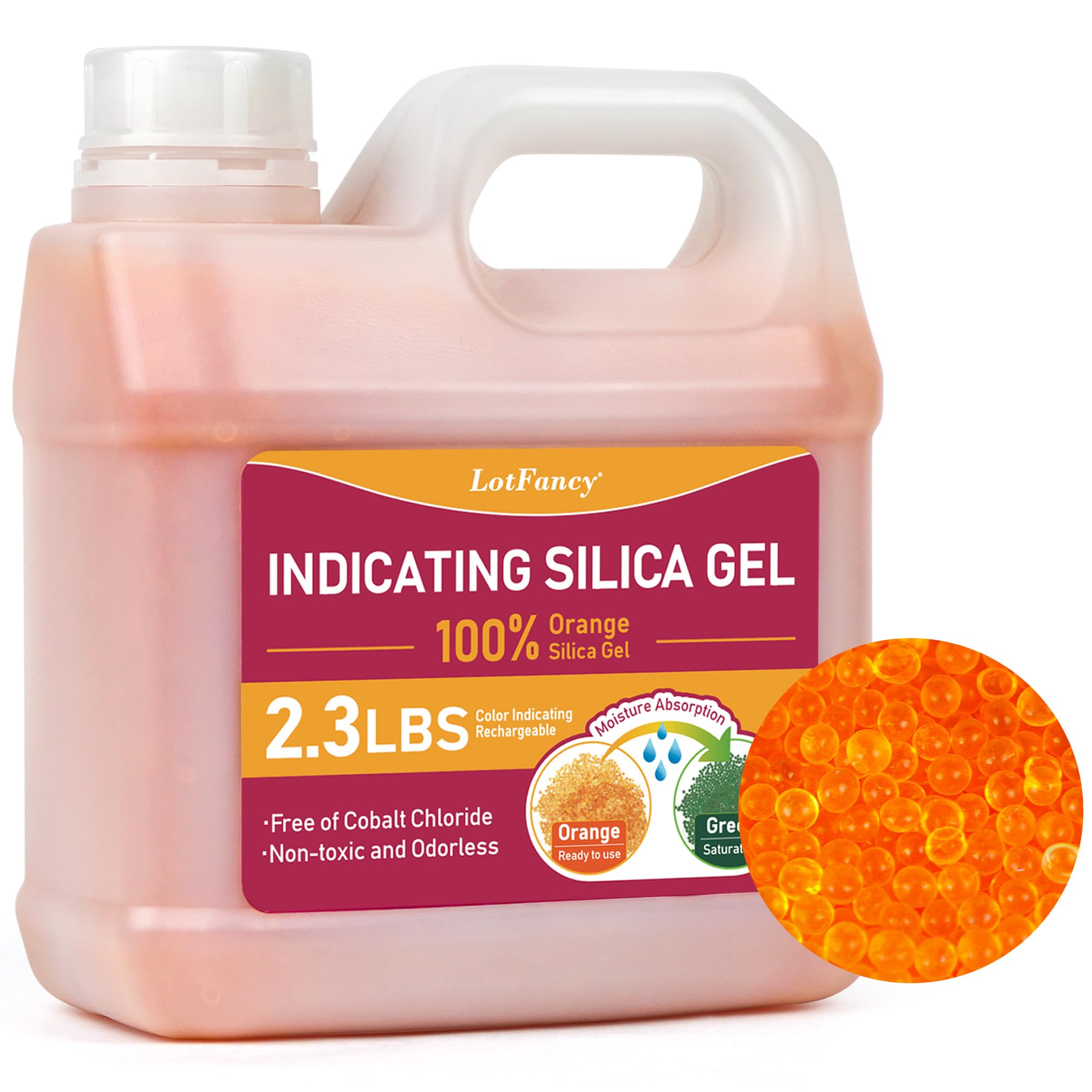 Amazon.com: LotFancy 2.3 LBS Silica Gel Beads, Orange to Green ...