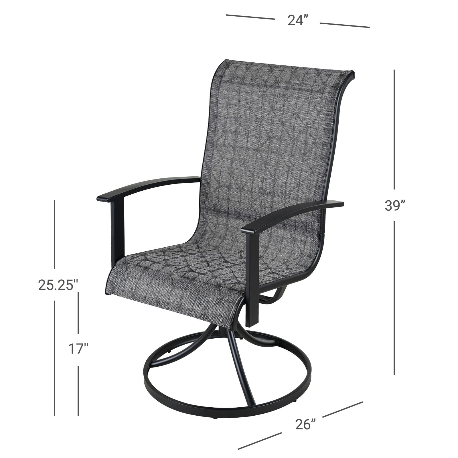 Grand patio Outdoor Swivel Rocking Patio Dining Chairs Set of 2 ...