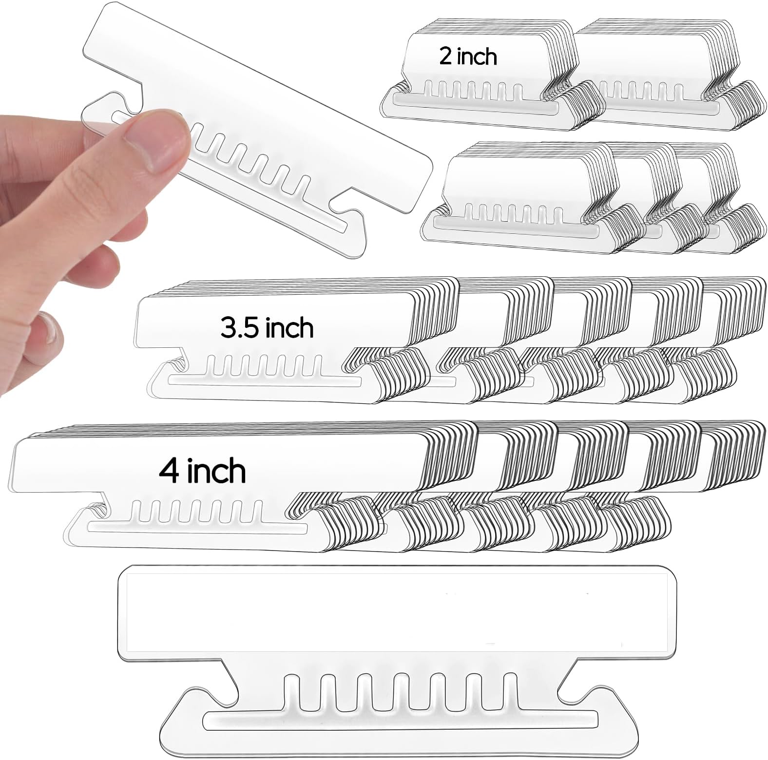 Amazon.com : 100Pcs 3 1/2 Inch Hanging File Folder Tabs Plastic Tabs ...