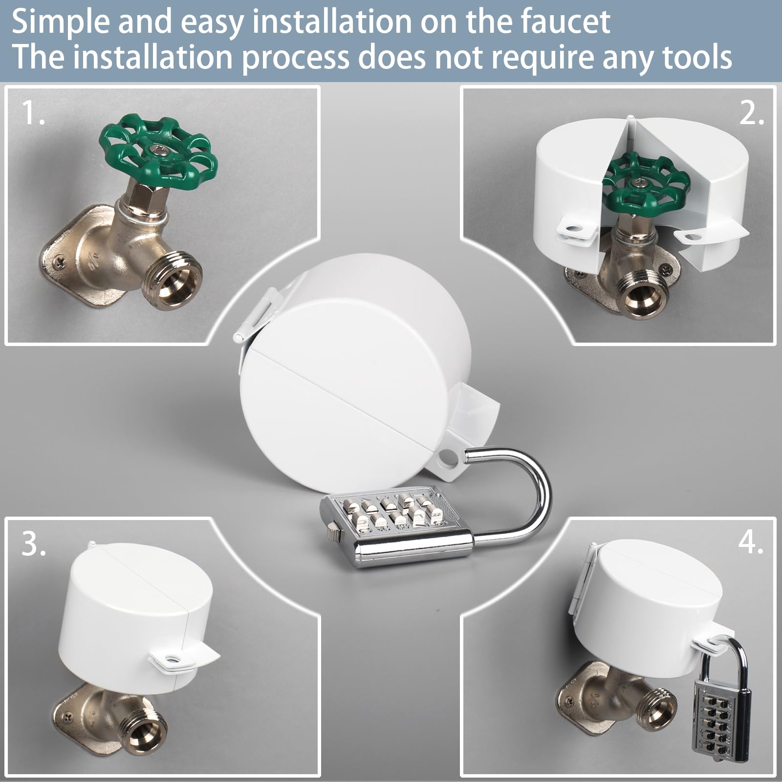 Snapklik.com : TEMEILI Outdoor Faucet Lock - Universal Hose Spigot Lock ...