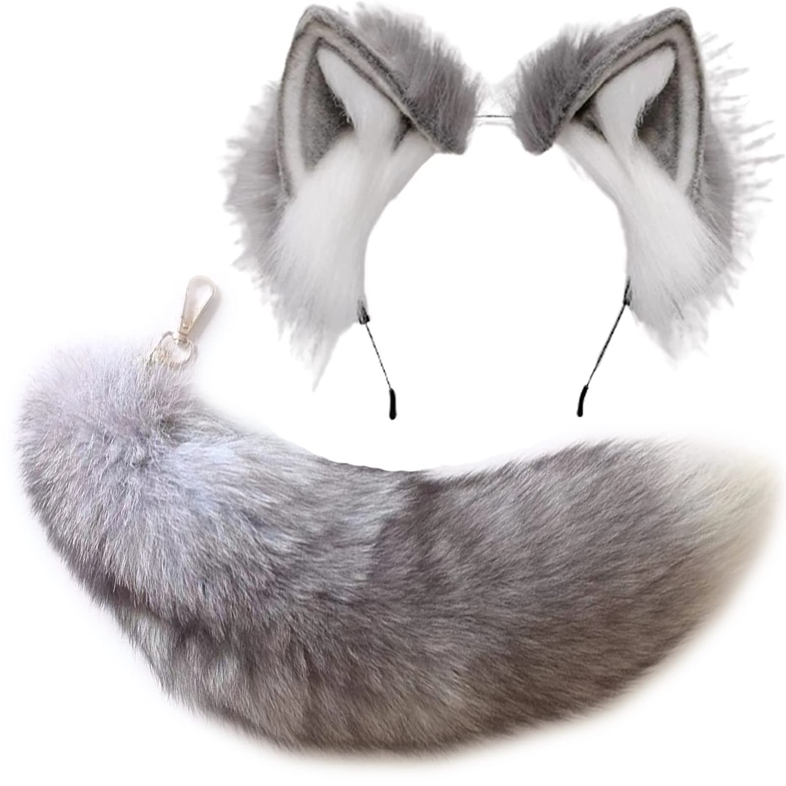 Amazon.com: Valpeak Fox Ears and Tail Therian Tail Gear Wolf Ears for ...