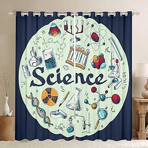 Amazon.com: Science Theme Kids Curtains Boys Girls Science Formula ...