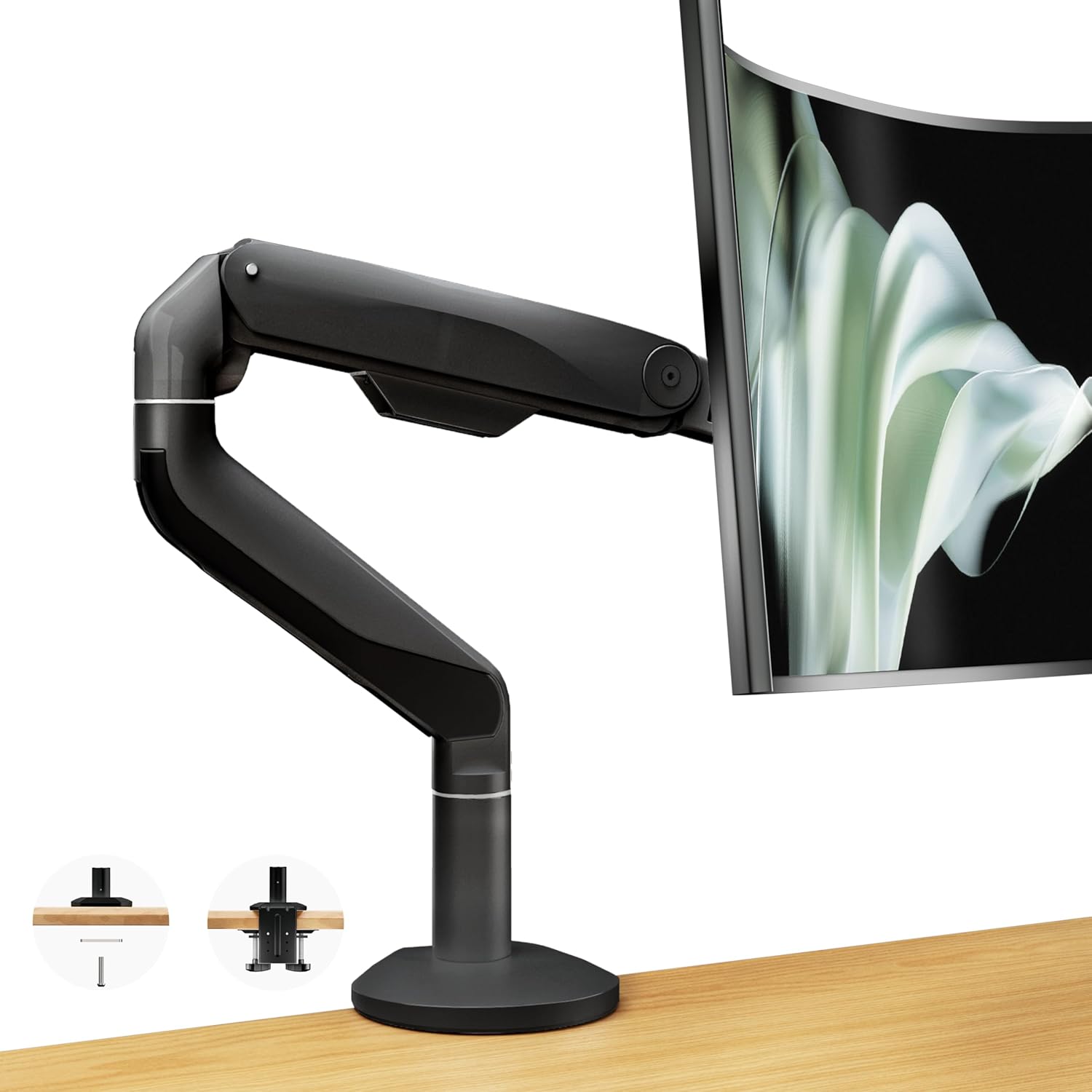 ErgoUnion Single Monitor Mount for 17-40" Flat/Curved Monitors Within ...