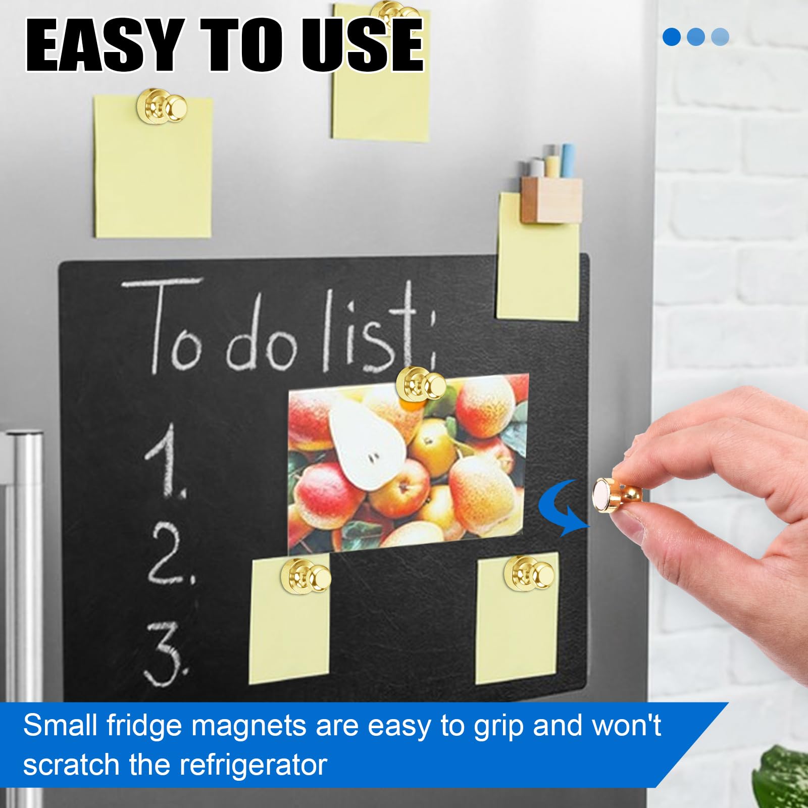 Snapklik.com : Gold Fridge Magnets, 16 PCS Refrigerator Magnets Small ...